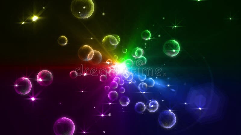 Rainbow Shine Bubble Particle Loop Animation Stock Footage - Video of ...