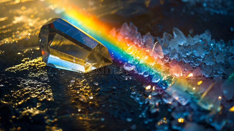 A Rainbow Shines on a Diamond in the Sun Stock Photo - Image of outdoor ...
