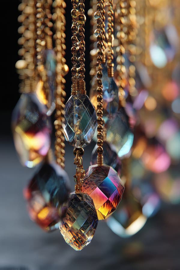 Rainbow-Shining Quartz Piece Under Studio Light Stock Illustration ...