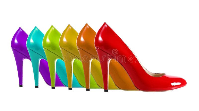 Rainbow Shoes stock photo. Image of modern, shoe, color - 61966092