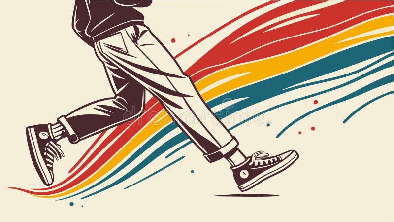 Rainbow Shoes Walking, Colorful Step Path Design Vector Design ...