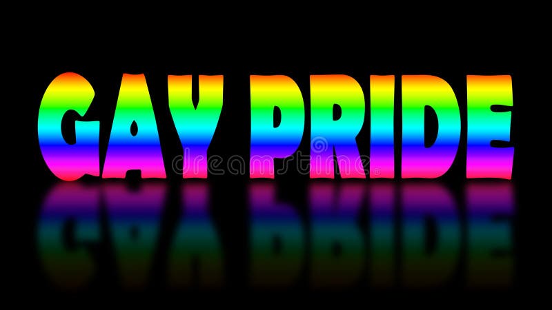 Rainbow Sign with Reflection Stock Illustration - Illustration of proud ...