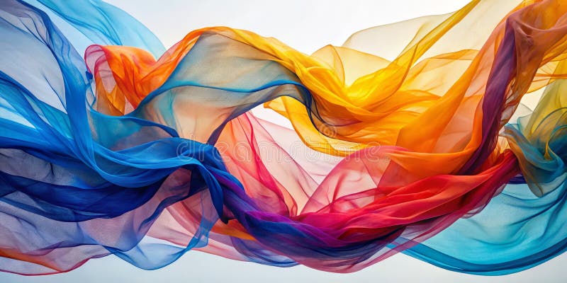 Rainbow Silk Flow Abstract Composition Stock Illustration ...