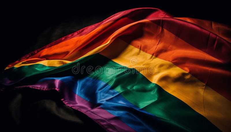 Rainbow Silk Waving in Celebration of Pride, Identity, and Togetherness ...