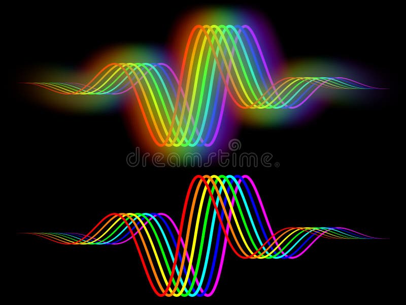 Rainbow sinus harmony wave stock illustration. Illustration of rainbow - 25732417