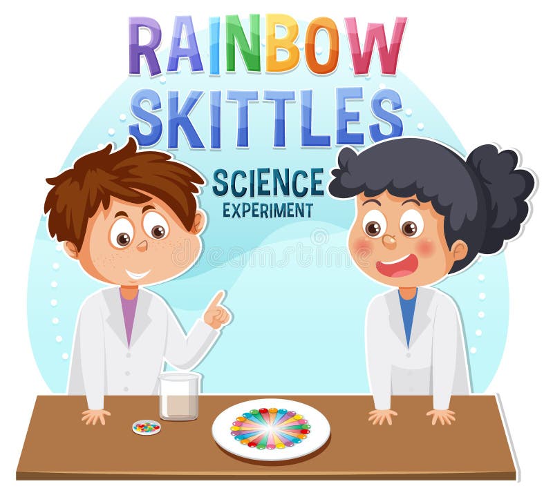 Rainbow Skittles Science Experiment Stock Vector - Illustration of ...