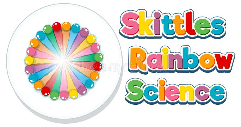Rainbow Skittles Science Experiment Stock Vector - Illustration of ...