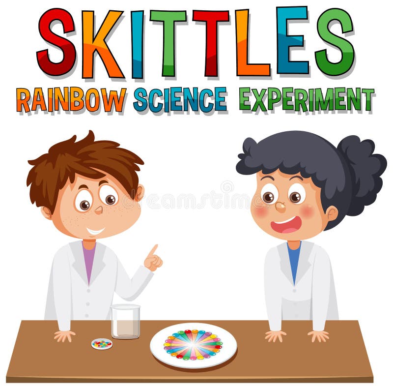Rainbow Skittles Science Experiment Stock Vector - Illustration of ...
