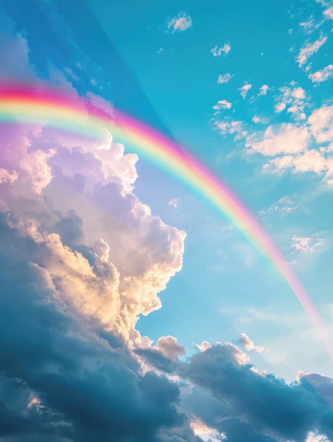 Rainbow in Sky stock photo. Image of hope, bright, colors - 375831622