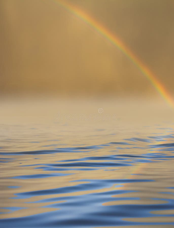 Rainbow Light Reflection In Water Stock Photo - Image of cold, mountain ...