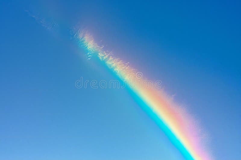 A Rainbow in the Sky, Seen from Below. the Long Rainbow Has only One ...