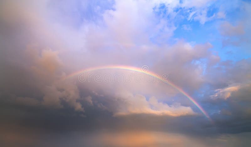 Rainbow sky spring stock photo. Image of beauty, weather - 91910096