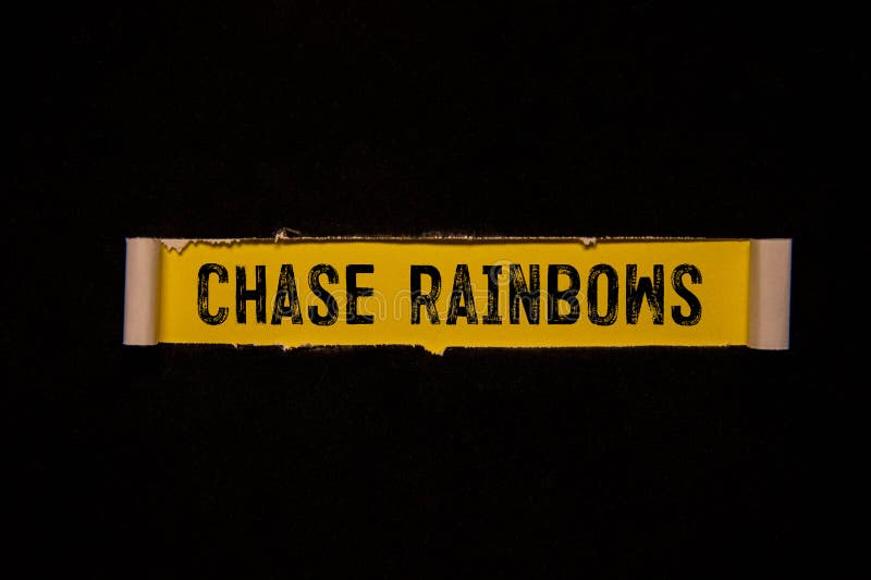 Rainbow in the Sky. Text Chase Rainbows. Stock Image - Image of drawing, background: 346095069