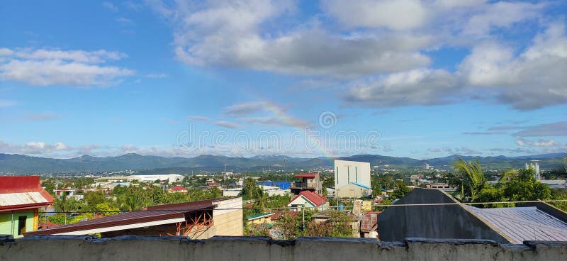 Rainbow sky stock photo. Image of landmark, area, emanating - 260640280