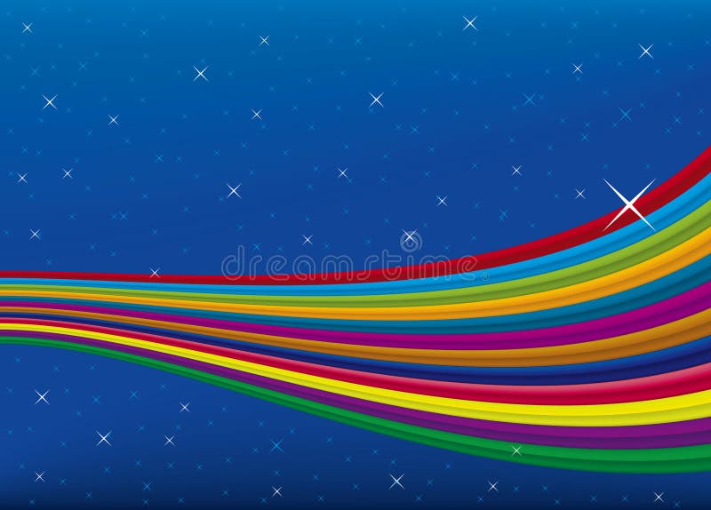 Vector Rainbow and Clouds in the Sky Stock Vector - Illustration of ...