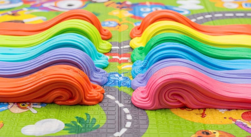 Rainbow Slime Waves stock illustration. Illustration of cheerful - 387587490