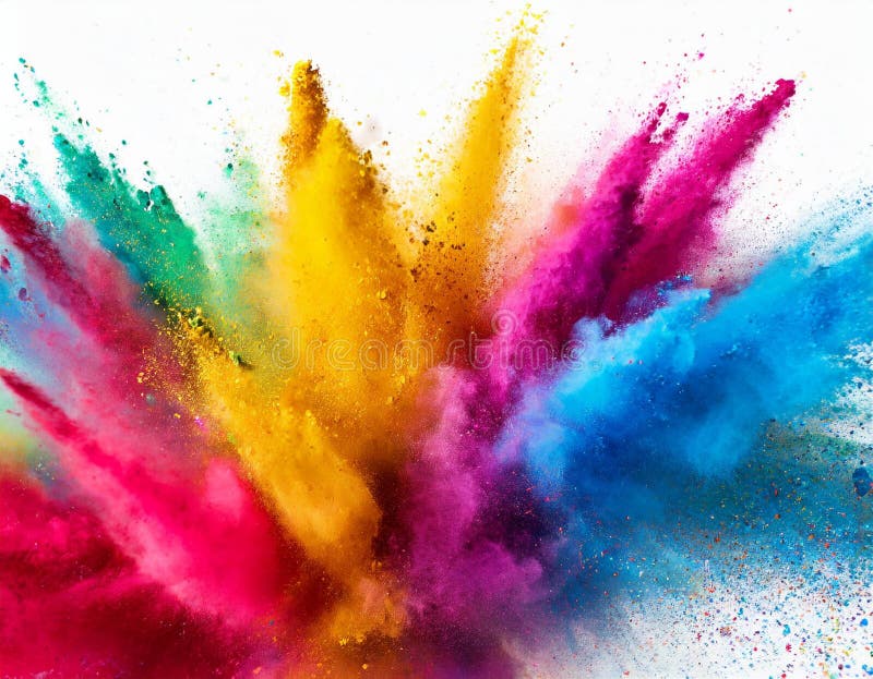 Rainbow Smog Paint Color Powder Explosion Stock Illustration ...