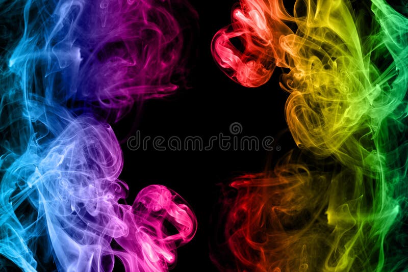 Rainbow colored smoke. stock image. Image of curl, texture - 97489409