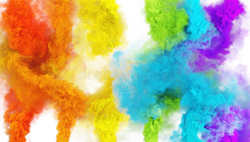 Rainbow Smoke 3D Abstract Render Stock Image - Image of form, cloud ...