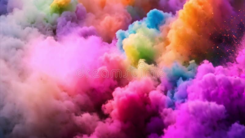 Rainbow Smoke Exploding stock video. Video of energetic - 335786051