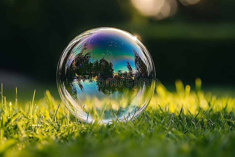 Rainbow Soap Bubble Close-up, Swirling Reflections and Patterns. Stock ...