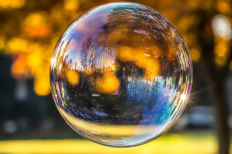 Rainbow Soap Bubble, Swirling Reflections in Sharp Detail. Stock ...