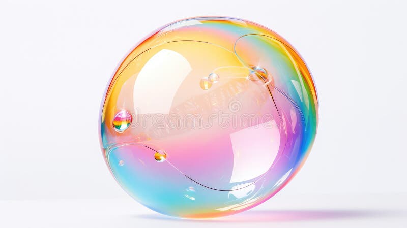 Rainbow Soap Bubbles on White Stock Illustration - Illustration of ...