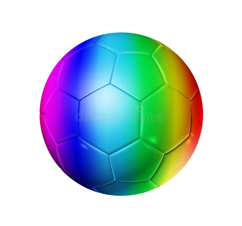 Rainbow Soccer Football Ball Stock Illustration - Illustration of world ...