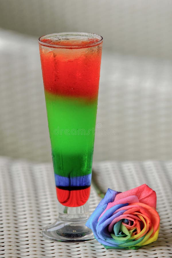 Rainbow Soft Drink . stock photo. Image of food, refreshing - 105225750