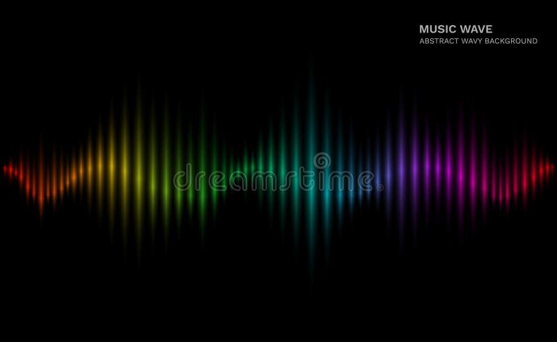 Rainbow sound wave stock illustration. Illustration of playback - 10804961