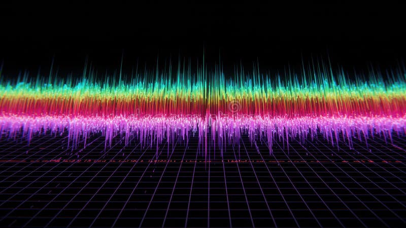Rainbow Soundwave Visualization Stock Illustration - Illustration of ...