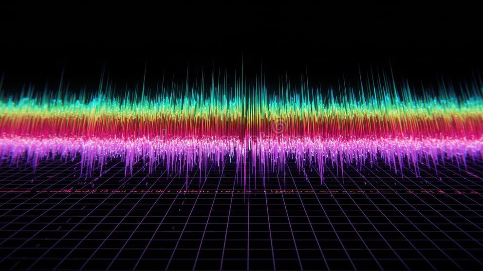 Rainbow Soundwave Visualization Stock Illustration - Illustration of ...