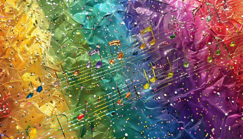 Rainbow Sparkle Music Notes Stock Illustration - Illustration of ...