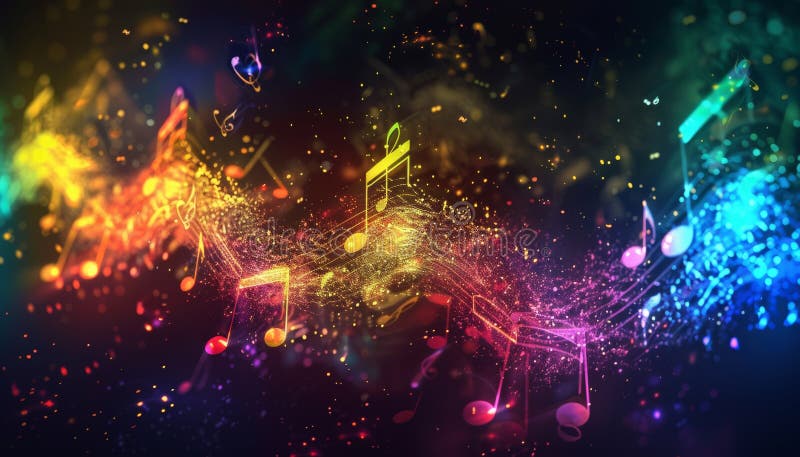 Rainbow Sparkle Music Notes Stock Illustration - Illustration of stage ...