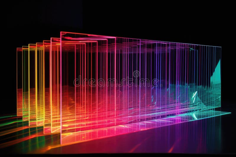 Rainbow Spectrum Created from Refracted Light on Glass Stock ...