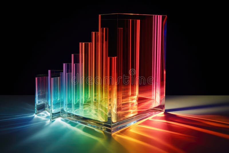 Rainbow Spectrum Created from Refracted Light on Glass Stock ...