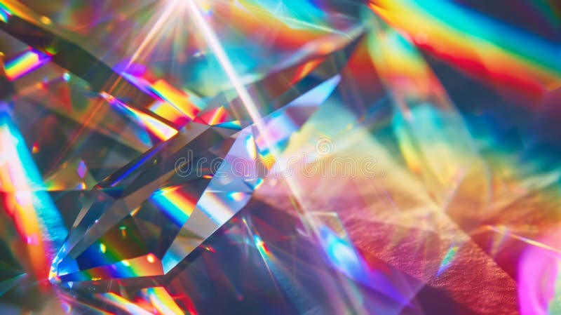 Rainbow Spectrum in Crystal Prism Refraction Stock Illustration ...