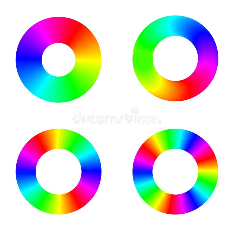 Rainbow Spectrum Set of 4 Rings. Vector Icon Set. Stock Vector ...