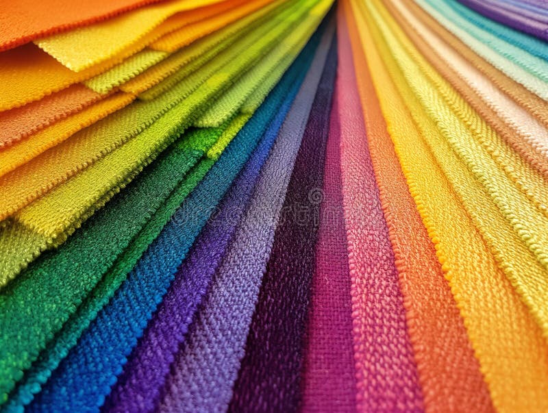 Rainbow Spectrum of Textile Swatches Stock Photo - Image of hues ...