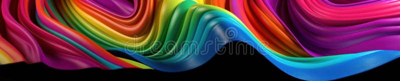 Rainbow Spectrum Wavy Smooth Lines Abstract Pattern Design. AI ...