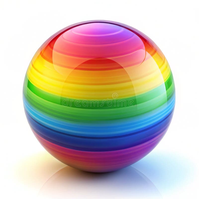 Rainbow Sphere Isolated on White Background Stock Illustration ...