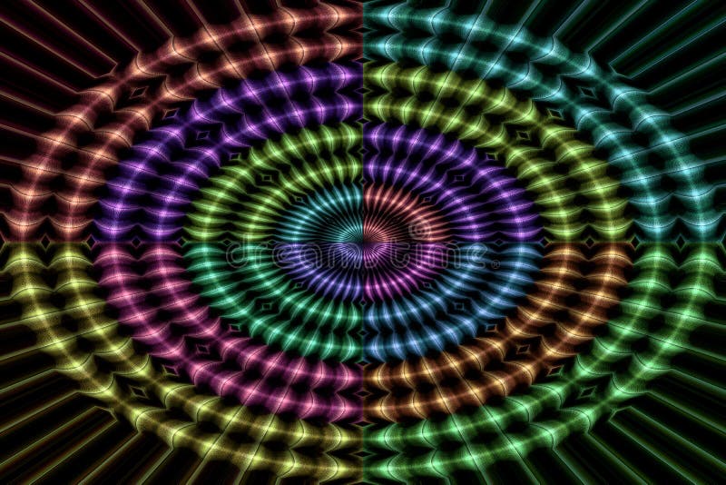 Rainbow Spiral Black Light Circles Pattern Whirl Bright Vortex Circular ...
