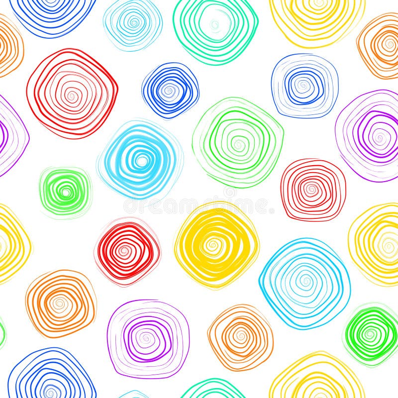 Rainbow Spiral Geometric Seamless Pattern. Vector Stock Vector - Illustration of relaxation ...