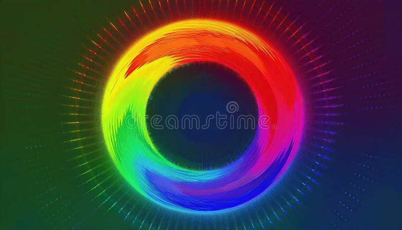 Rainbow Splash Circle Effect Art Vibrant Rainbow Spreads Across a ...