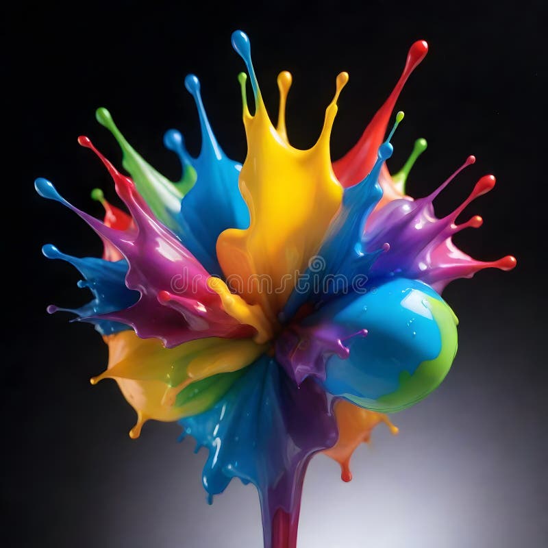 Rainbow Splash Orb stock photo. Image of colorful, paintball - 308893202