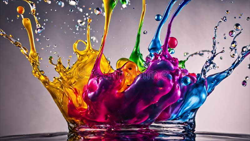 Rainbow Splash: a Symphony of Colors Stock Footage - Video of fluidity ...