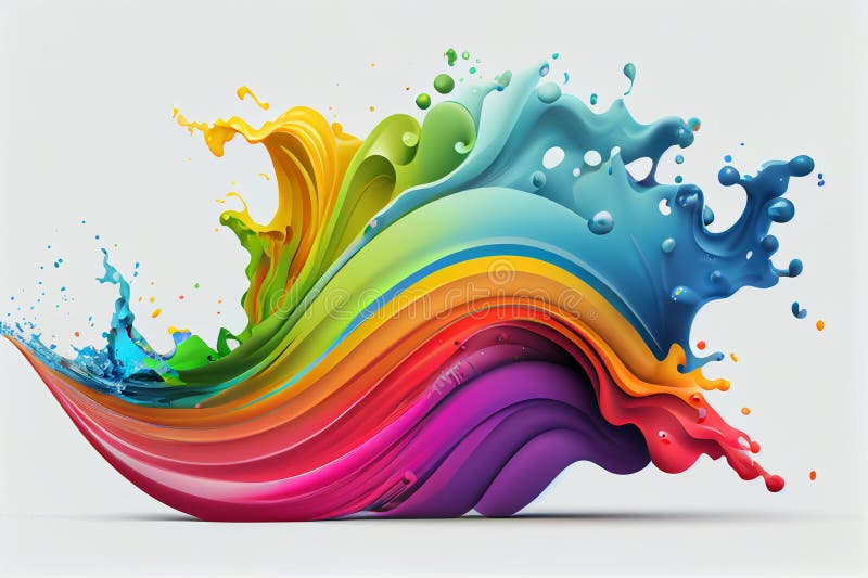 Rainbow Splash Wave. Colorful Paint Splash. Isolated.generative Ai ... Rainbow Splash Wave. Colorful Paint Splash. Isolated.generative Ai ...