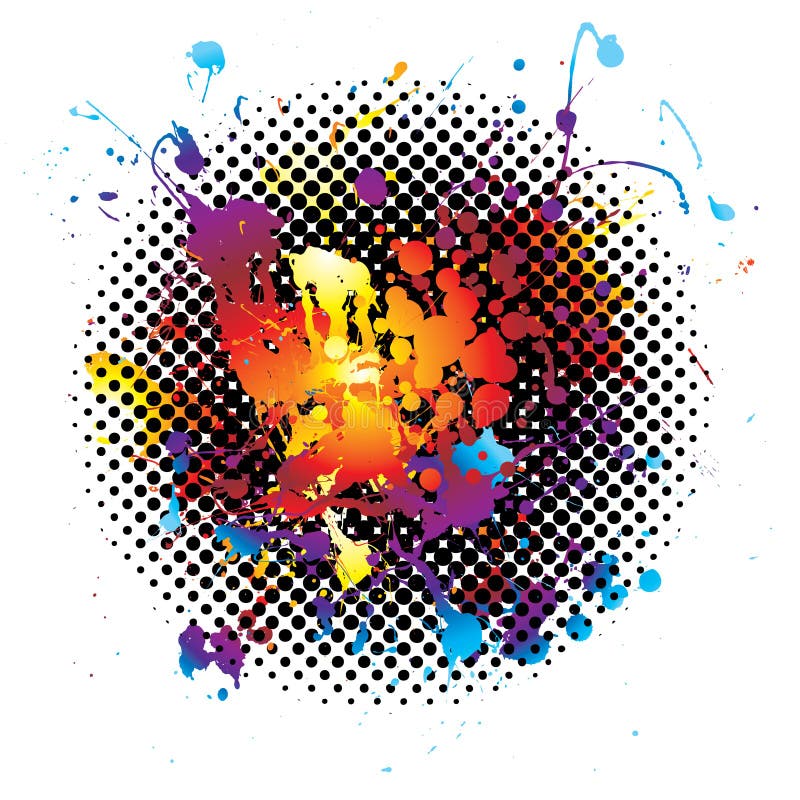 Ink splatter rainbow black stock vector. Illustration of dirt - 7748871