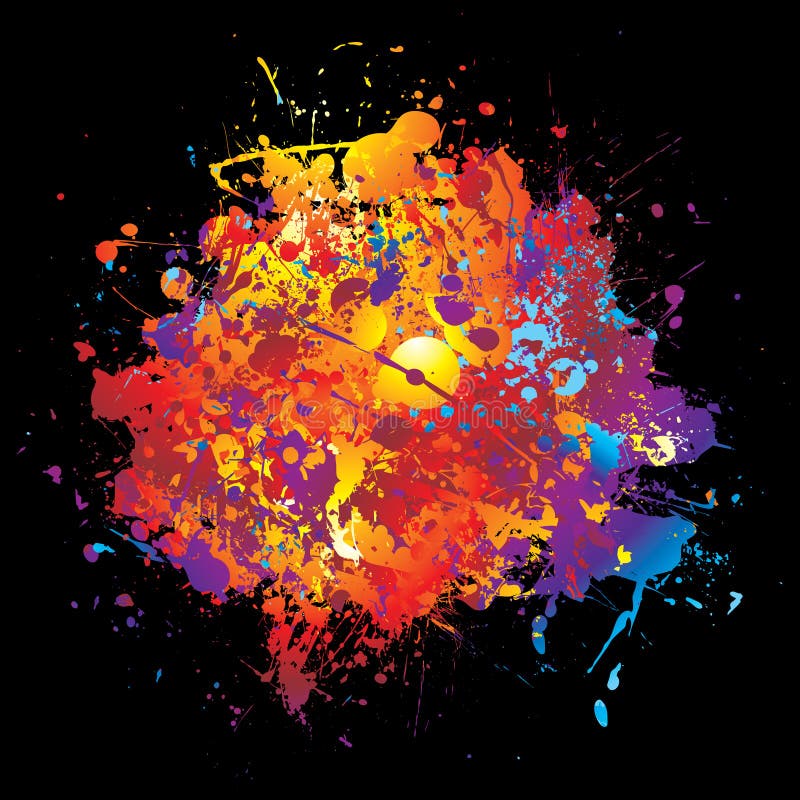Ink splatter rainbow black stock vector. Illustration of dirt - 7748871