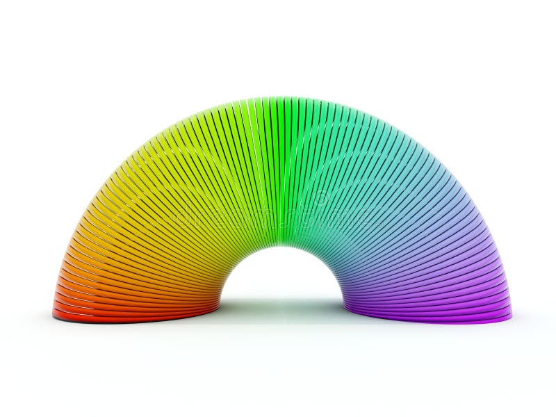 Spiral Spring Toy Rainbow Colored Funny Game Editorial Image ...